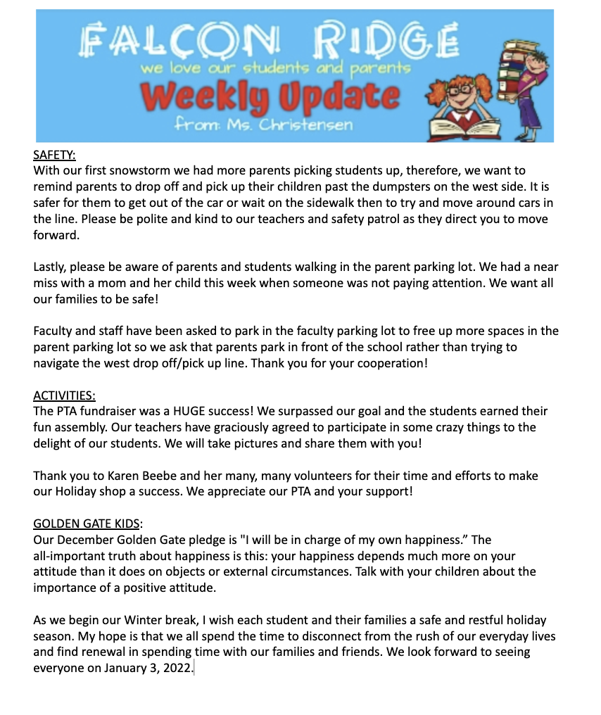 Falcon Ridge Elementary – Home of the Jr. Falcons